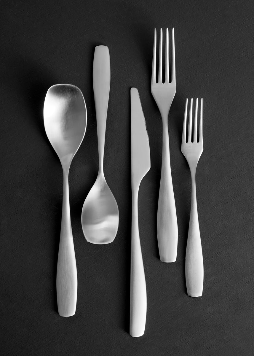 Voss 5-Piece Cutlery Set in Brushed Stainless Steel | Canvas Home