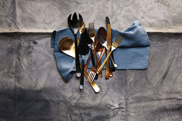 Oslo Matte Gold Stainless Steel Serving Spoon Set – Canvas Home