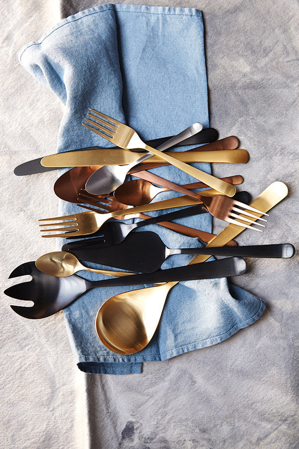 Oslo Brushed Stainless Steel 2 Piece Serving Spoon Set – Canvas Home