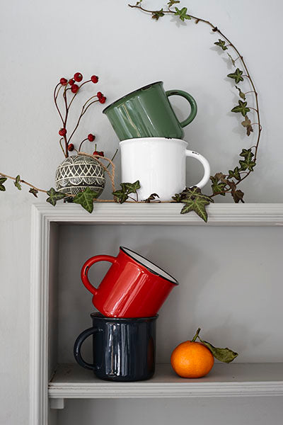 Vintage Inspired Seasonal Tinware Mug Set, Winter: Dinnerware | Canvas Home